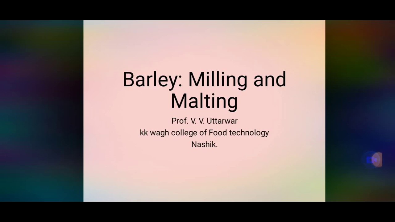 Barley: Milling and Malting - YouTube