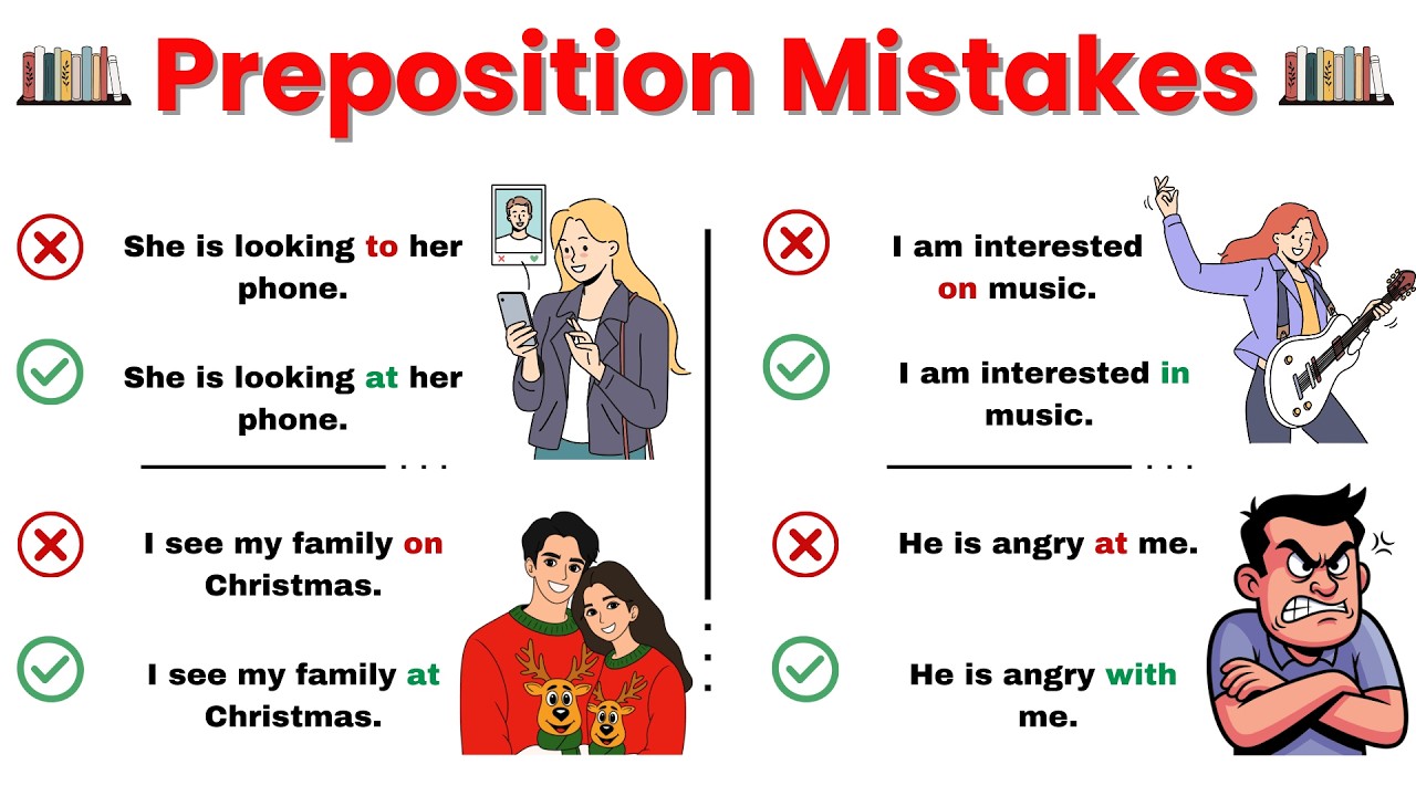 Most Common English Preposition Mistakes (Wrong vs Correct) - YouTube