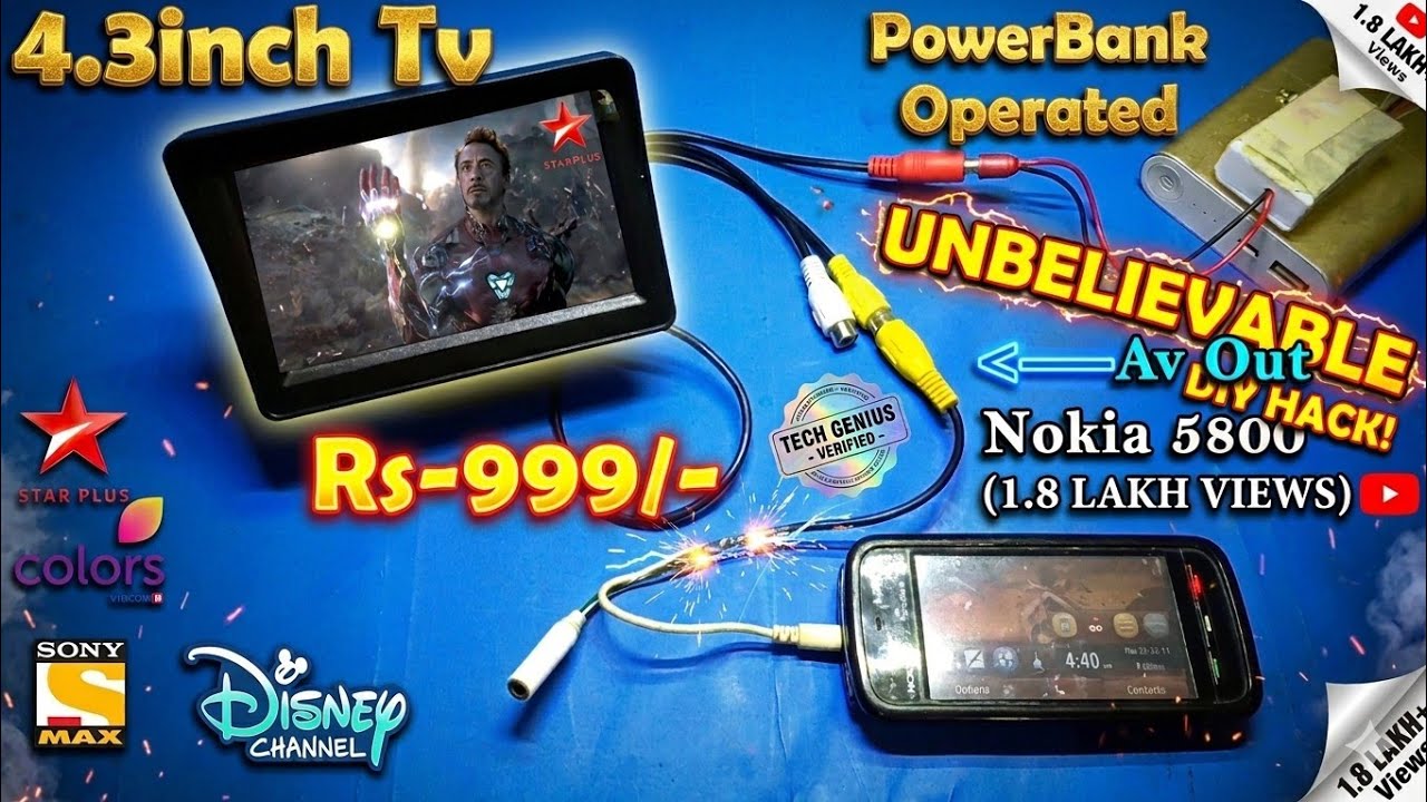 Mini Led TV Power bank Operated | 4.3inch Tft Display Tv | Nokia 5800 ...