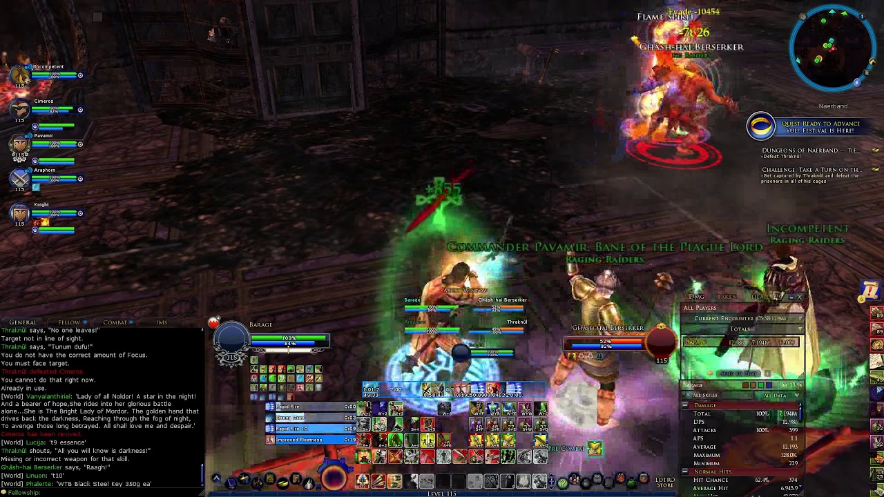LOTRO U21.3 Dungeons of Naerband T2C - Hunter PoV - Raging Raiders ...