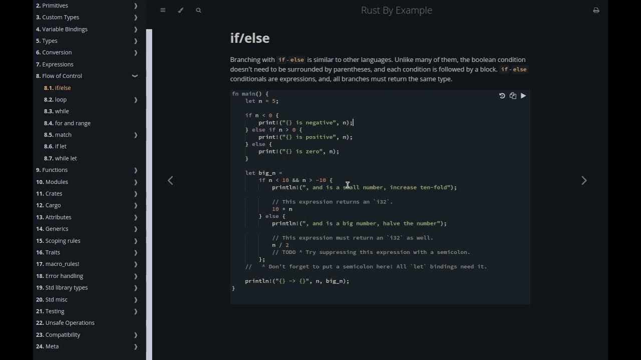 17 Rust Flow Of Control Rust Programming Language Tutorial Youtube