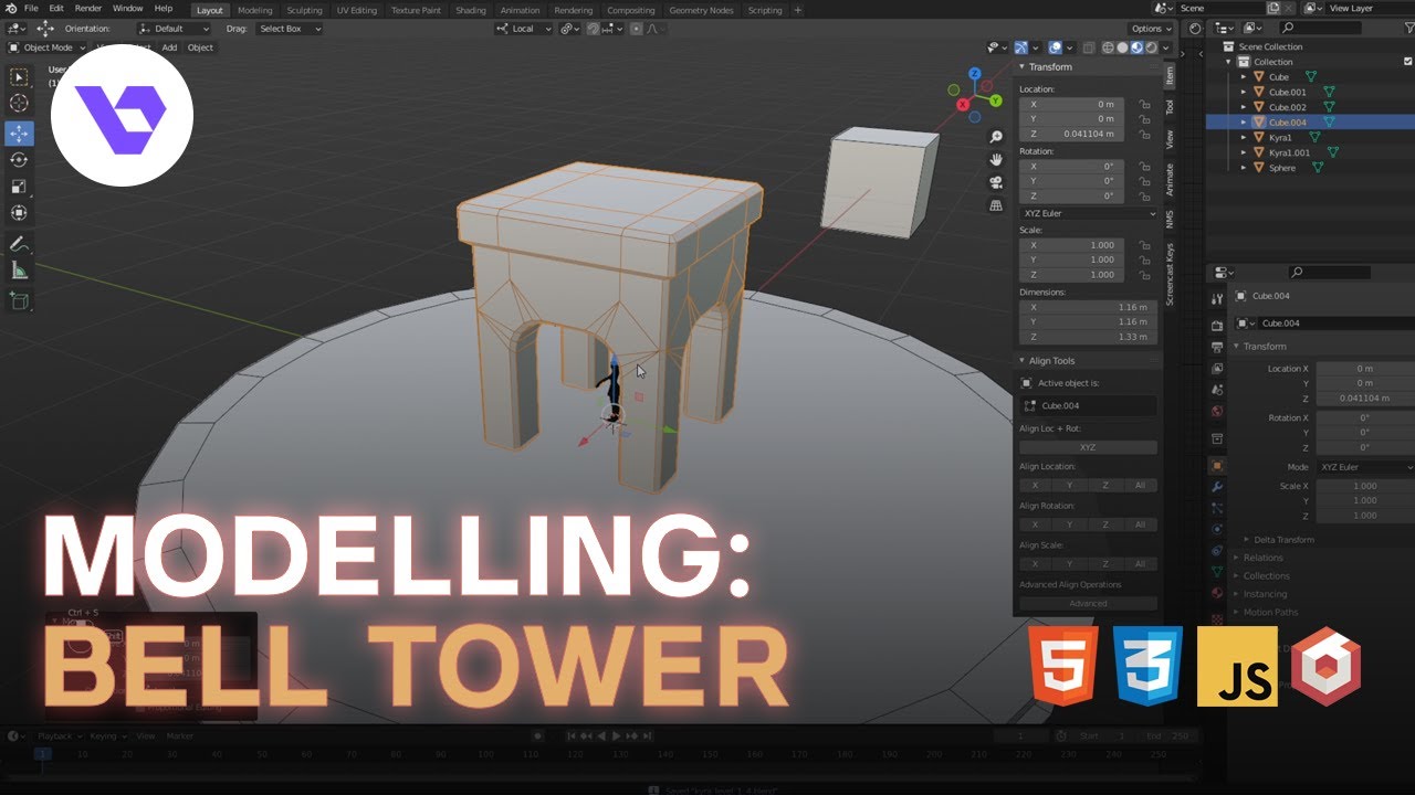 Blender - Modelling Bell Tower/Stand(TIMELAPSE) - YouTube