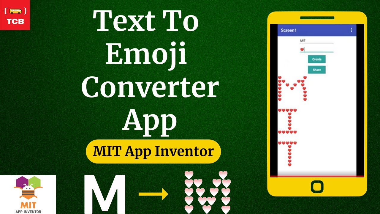 How to create Text To Emoji App in MIT App Inventor 2 | No Code App ...