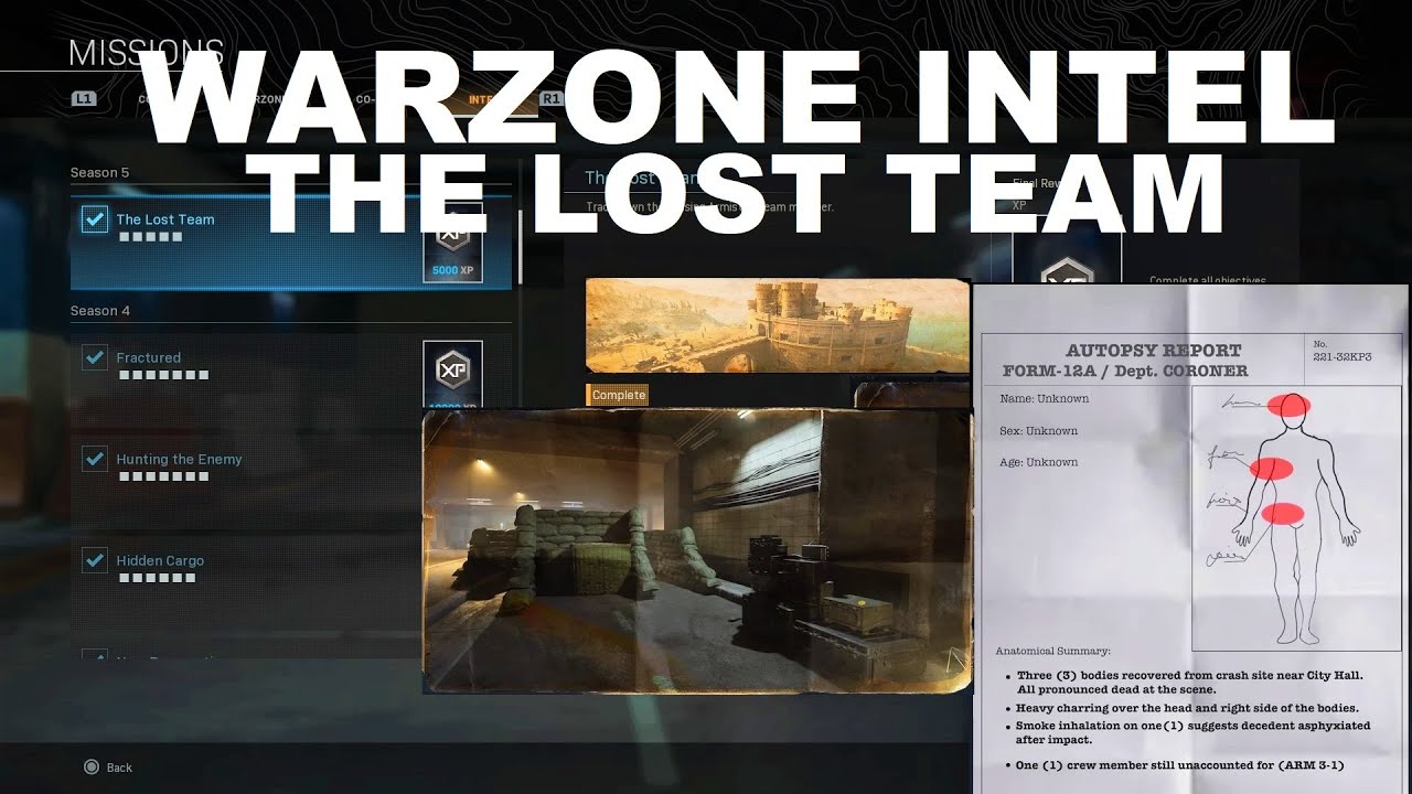 Call of Duty Modern Warfare - New Season 5 Intel Missions The Lost Team ...