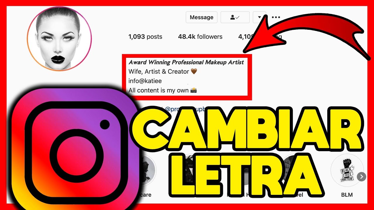 COMO CAMBIAR LA LETRA EN INSTAGRAM - YouTube