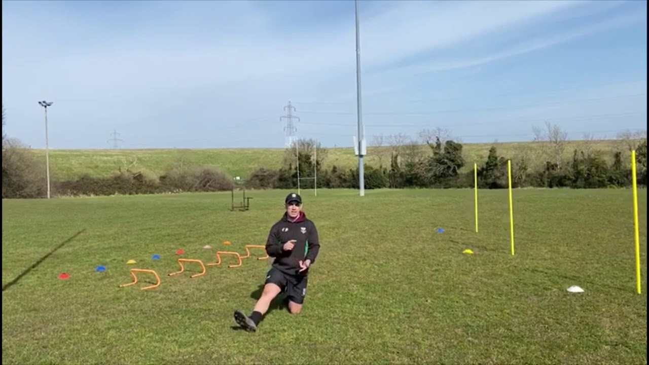 Rugby side step training - YouTube