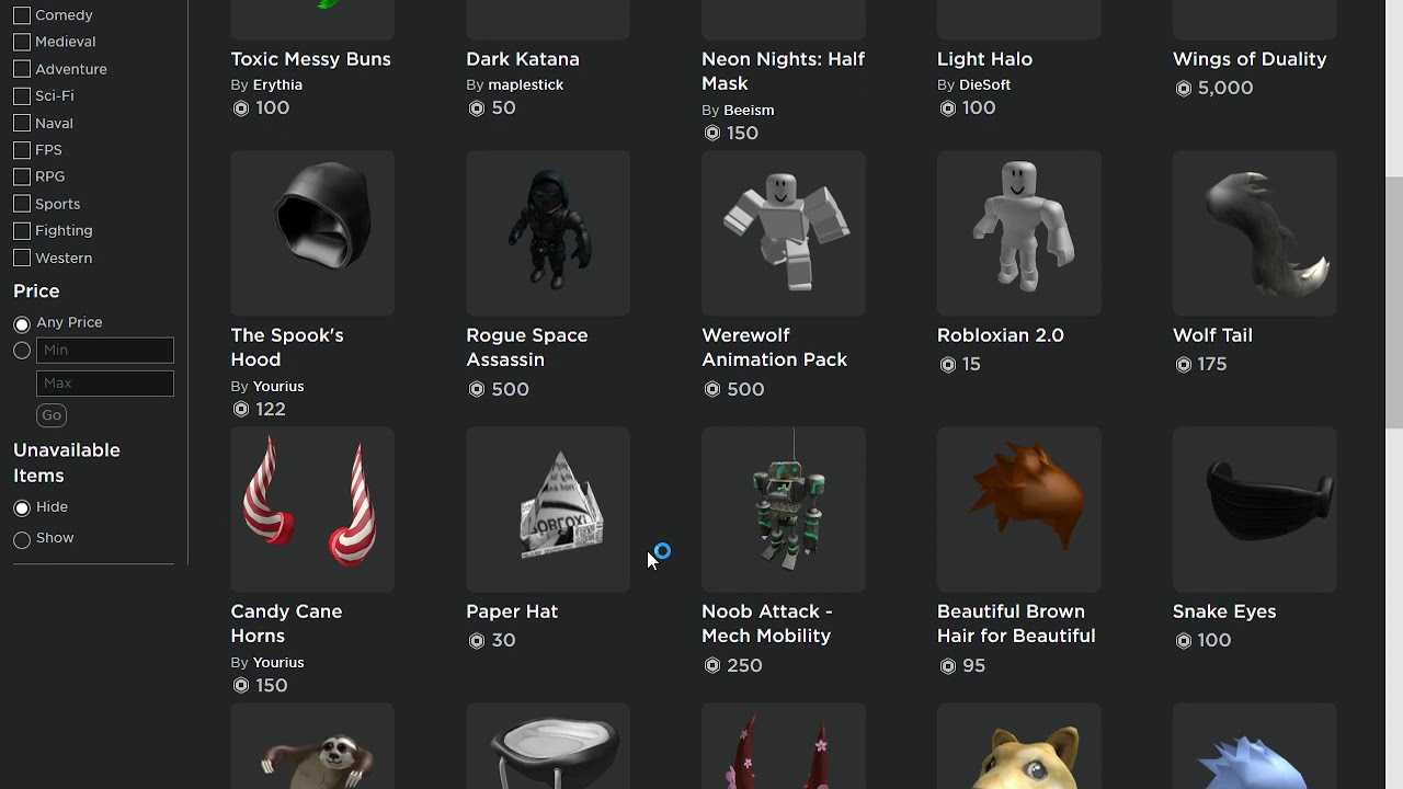 Roblox: Avatar item reviews - YouTube