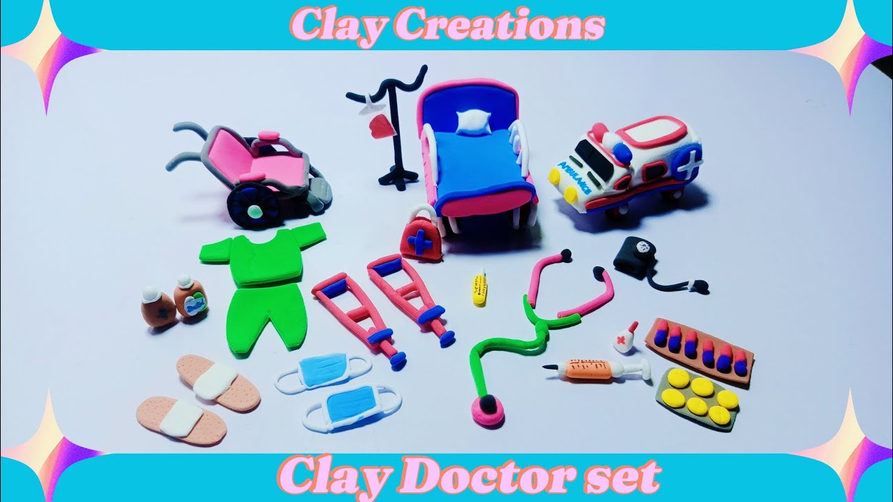 DIY How to make miniature Doctor set🥼🩺 with polymer clay|Miniature ...