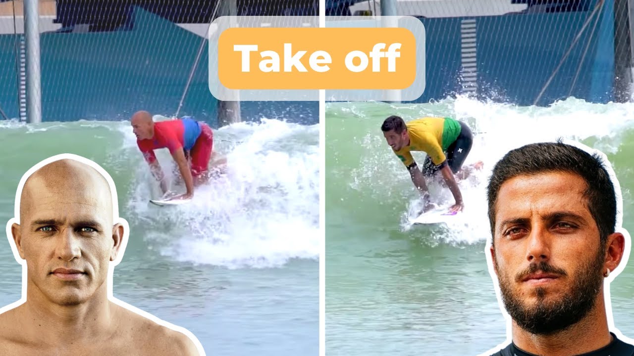 Take off en surf : analyse des pros au ralenti (Kelly Slater vs Filipe ...