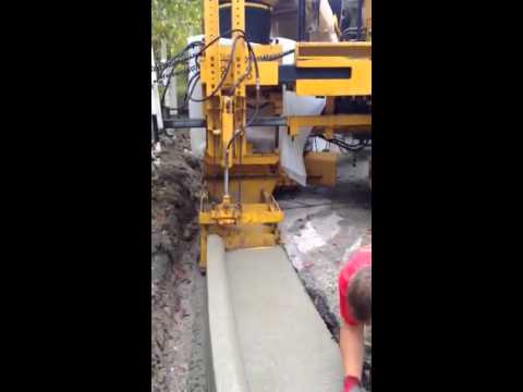 Concrete Curb Slip Form, Wickliffe Ohio,TC Construction - YouTube