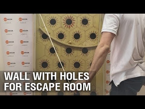 Wall with holes for escape room (escape room part) - YouTube