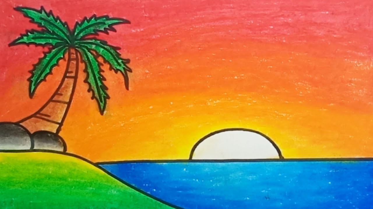 Cara Menggambar Pemandangan Alam Yang Bagus Dan Mudah |How To Draw ...