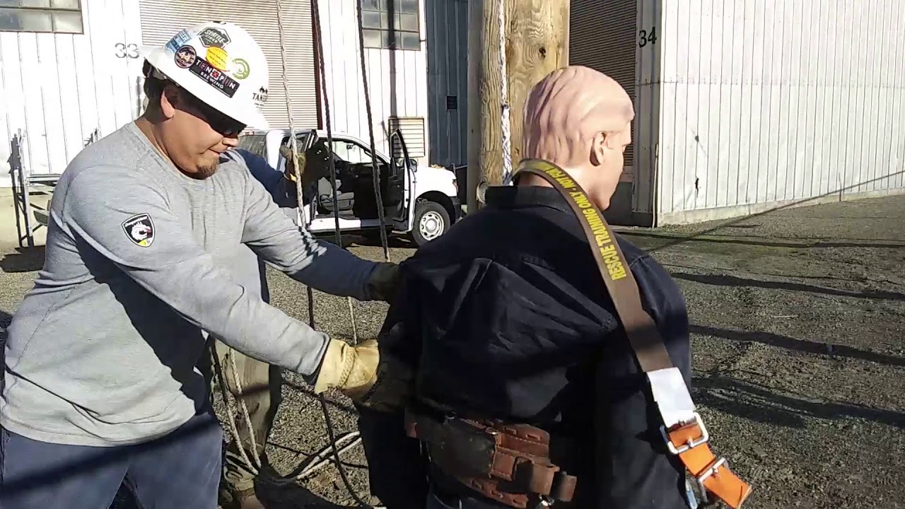 Linemen Pole Top Rescue Training - YouTube
