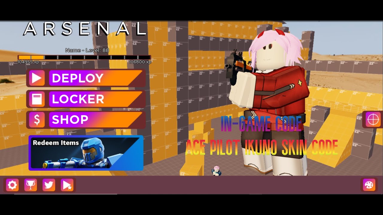 [In-game code] How to get the Ace Pilot Ikuno skin in Arsenal! - YouTube