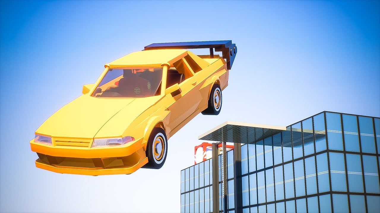 Cars Jumps Off The Building #4 - Brick Rigs - YouTube