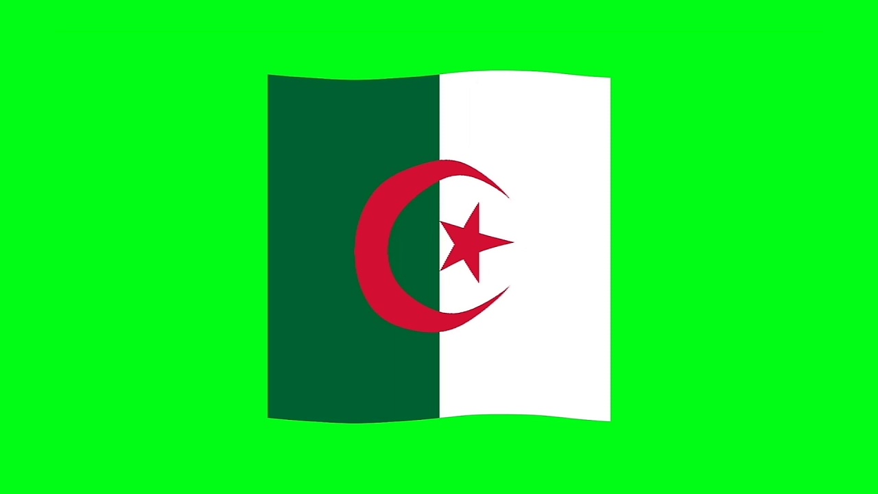 Green Screen Algeria Flag | Green Screen Algeria Waving Flag | Algeria ...