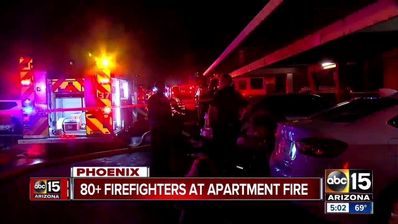 Apartment fire in north Phoenix destroys several units - YouTube
