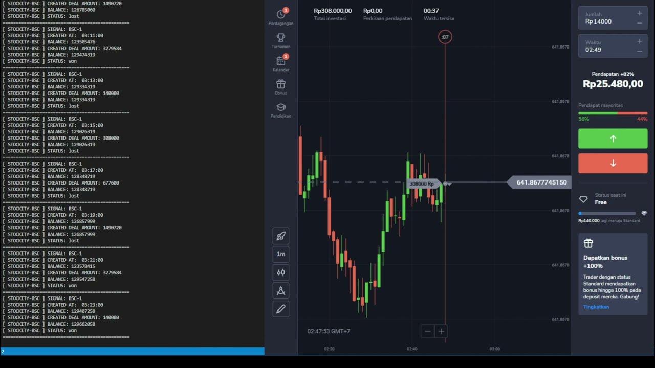 RUNNING BOT STOCKITY DENGAN TARGET PROFIT DAN STOP LOST - DAY 2 - YouTube