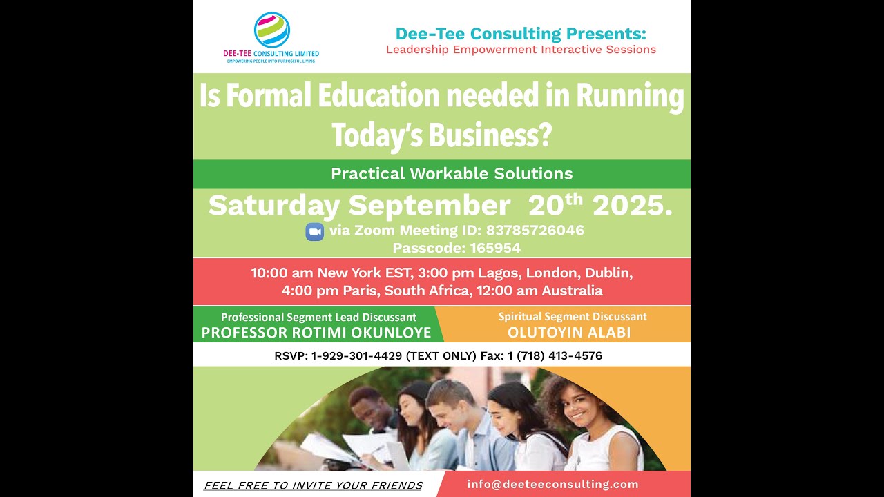 Is Formal Education Needed In Running Today's Business? Professor ...