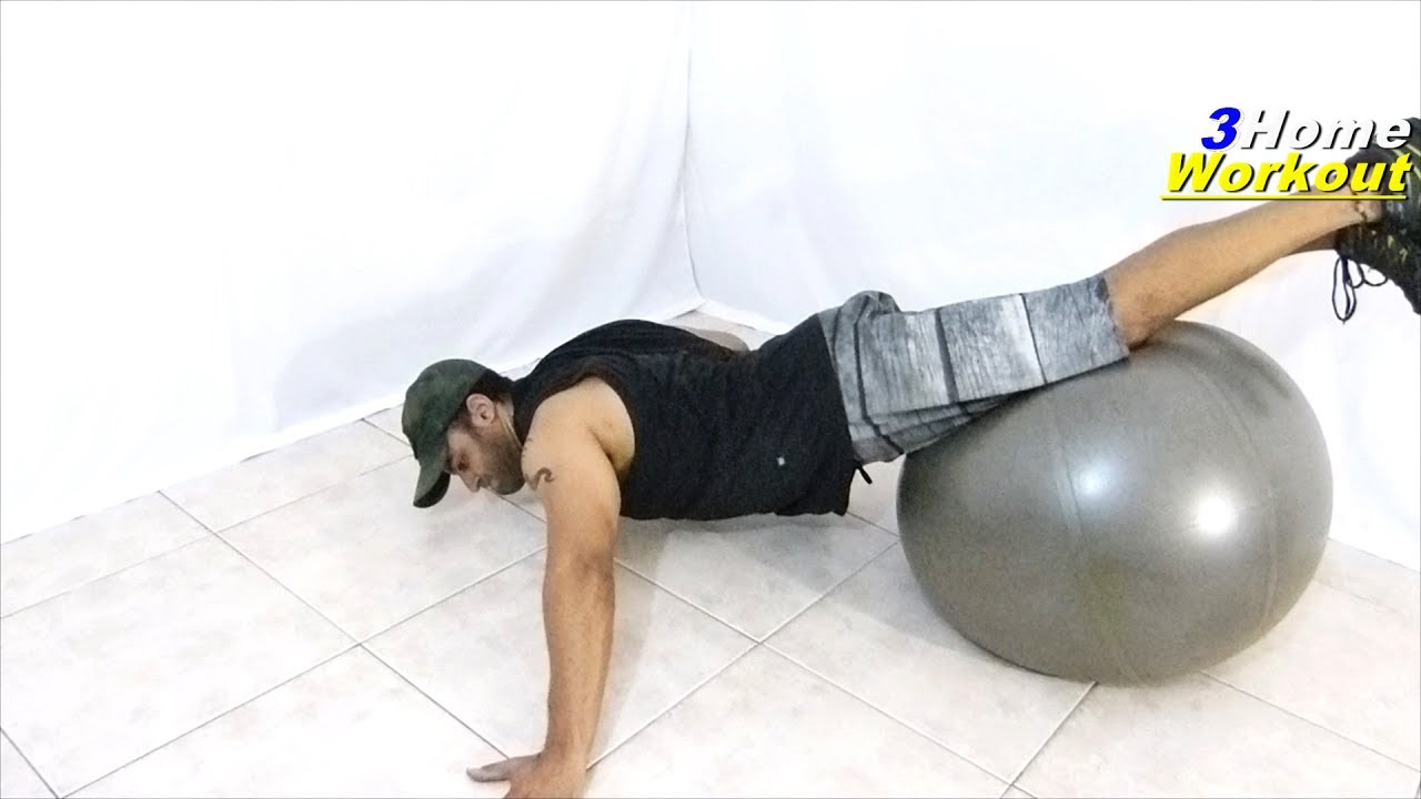 Fitness at home - Chest Ball Workout (Beginner Lower Push up) - YouTube