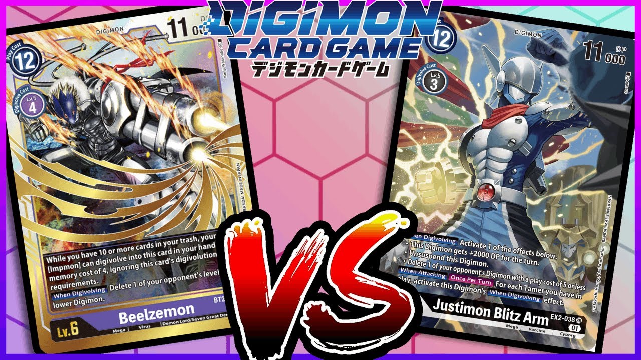 Digimon TCG: Beelzemon Warp Turbo Vs Justimon (English EX2 Digital ...