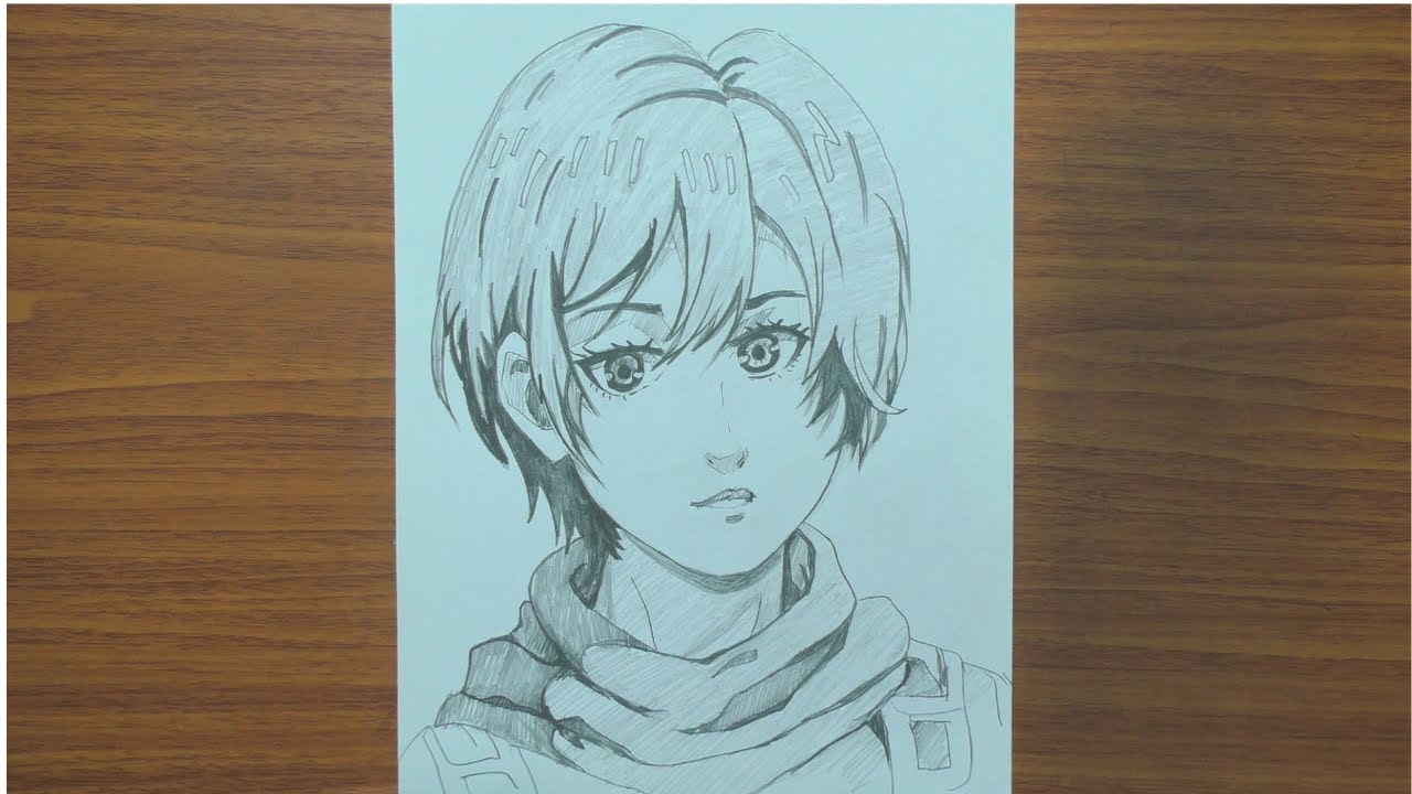 How to Draw Mikasa Ackerman – Easy Attack on Titan Pencil Sketch ...