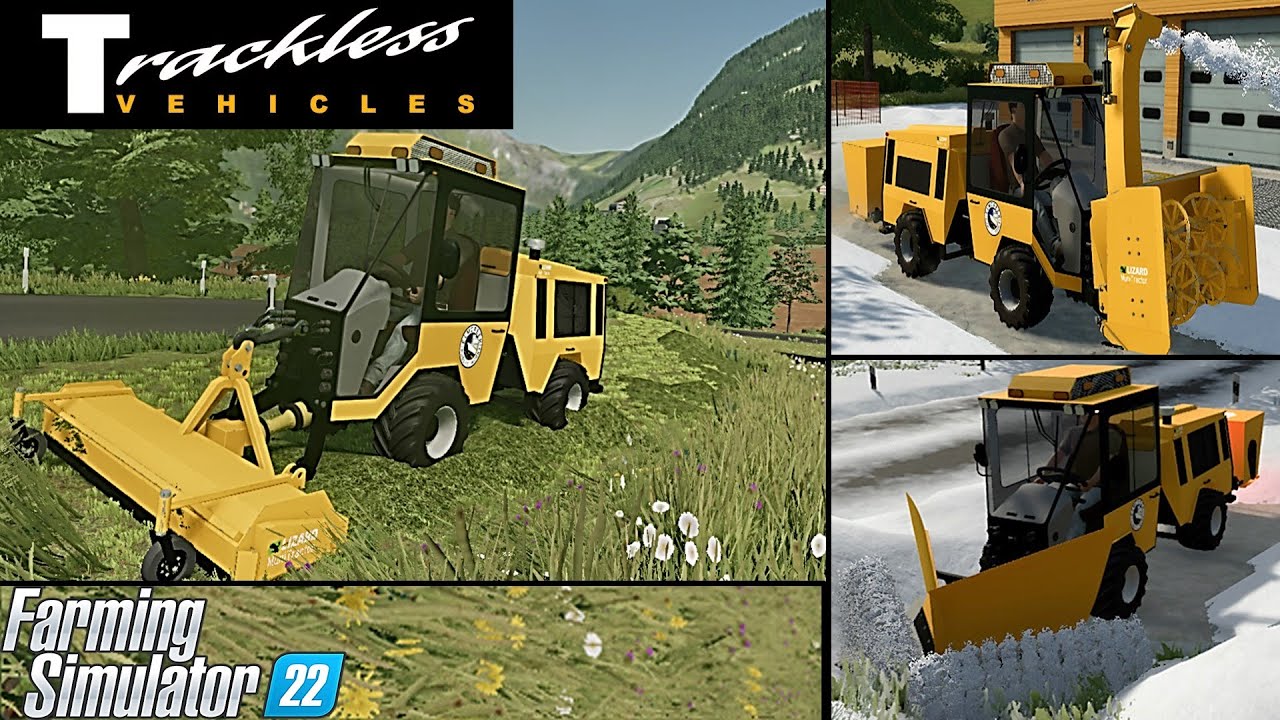 Farming Simlator 22 Mods in Action ⇀ Trackless Municipal Tractor ⇀ ...