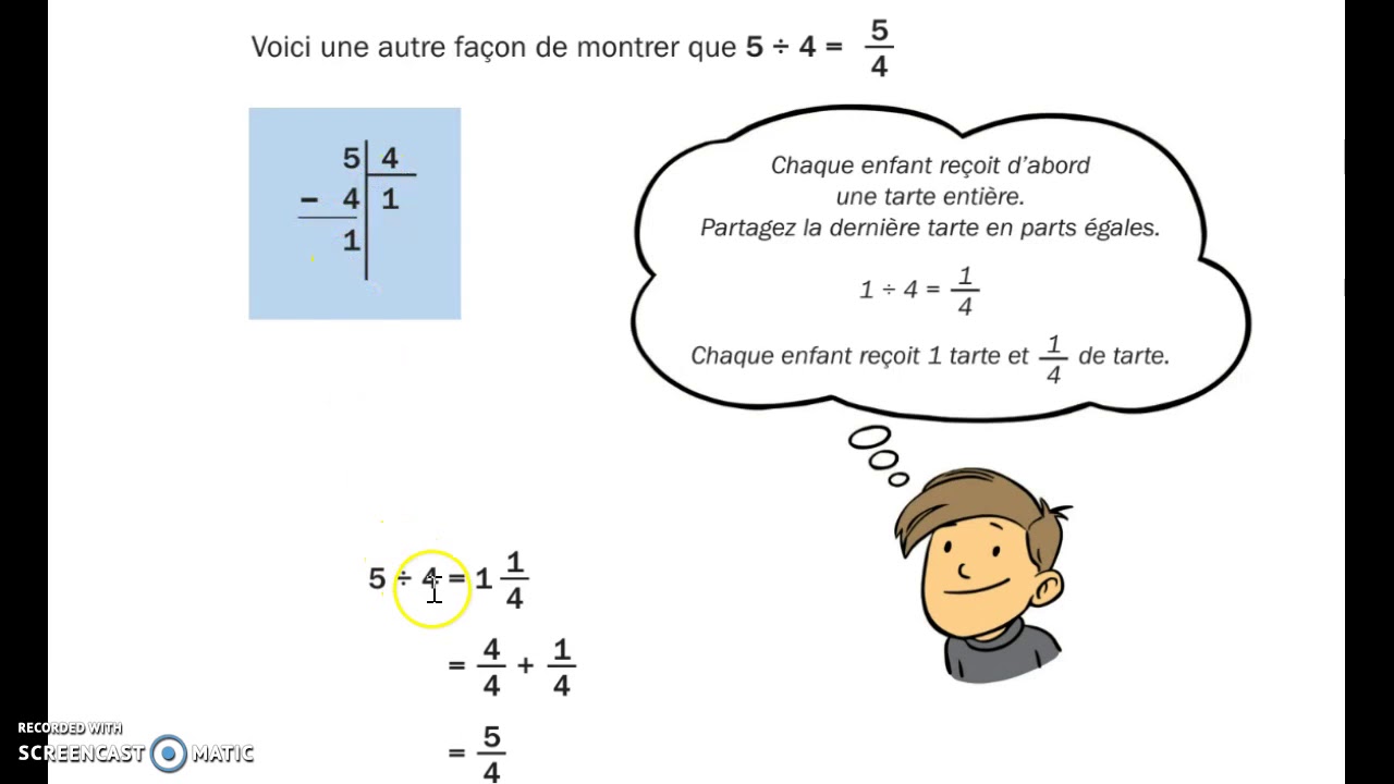 Les nombres mixtes par la division - YouTube