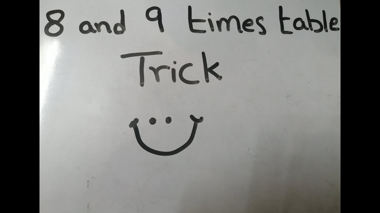 8 and 9 Times Table Trick - YouTube