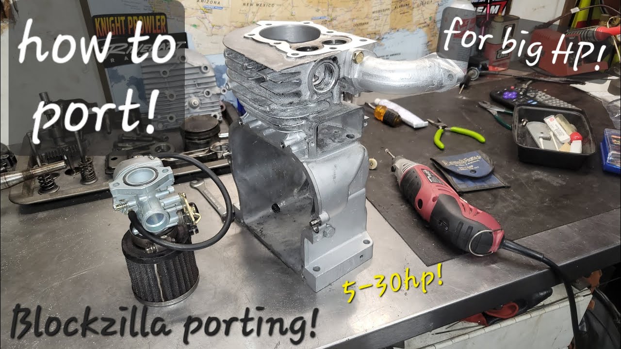 Blockzilla porting for horsepower! - Briggs 5hp engine build - YouTube
