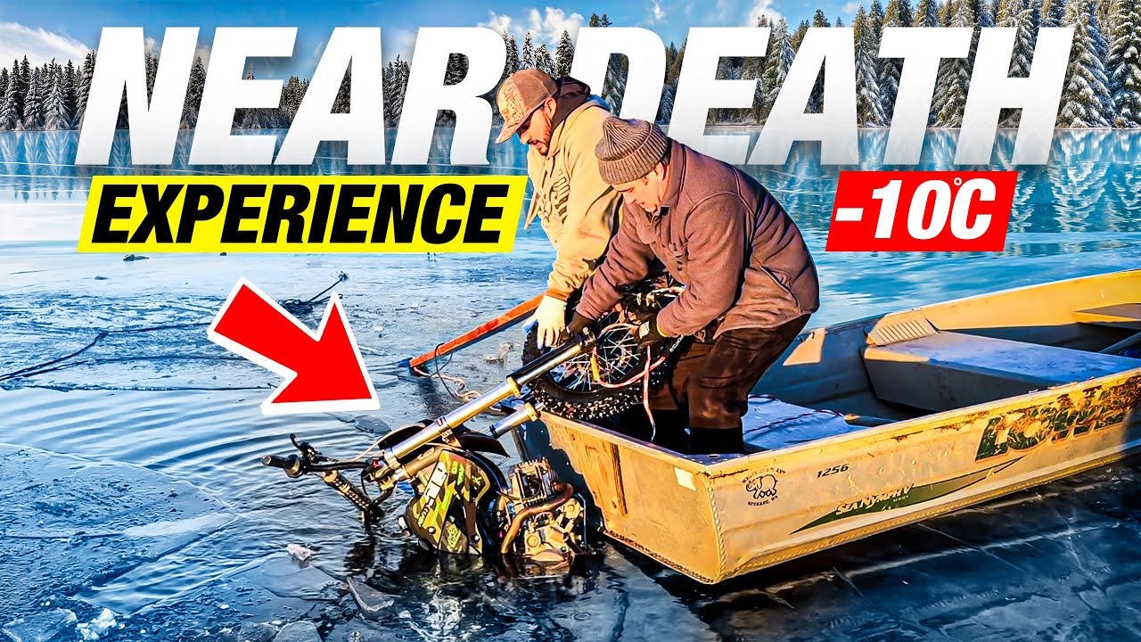 Dirt Bikes Falls Through Thin Ice - Recovery - YouTube