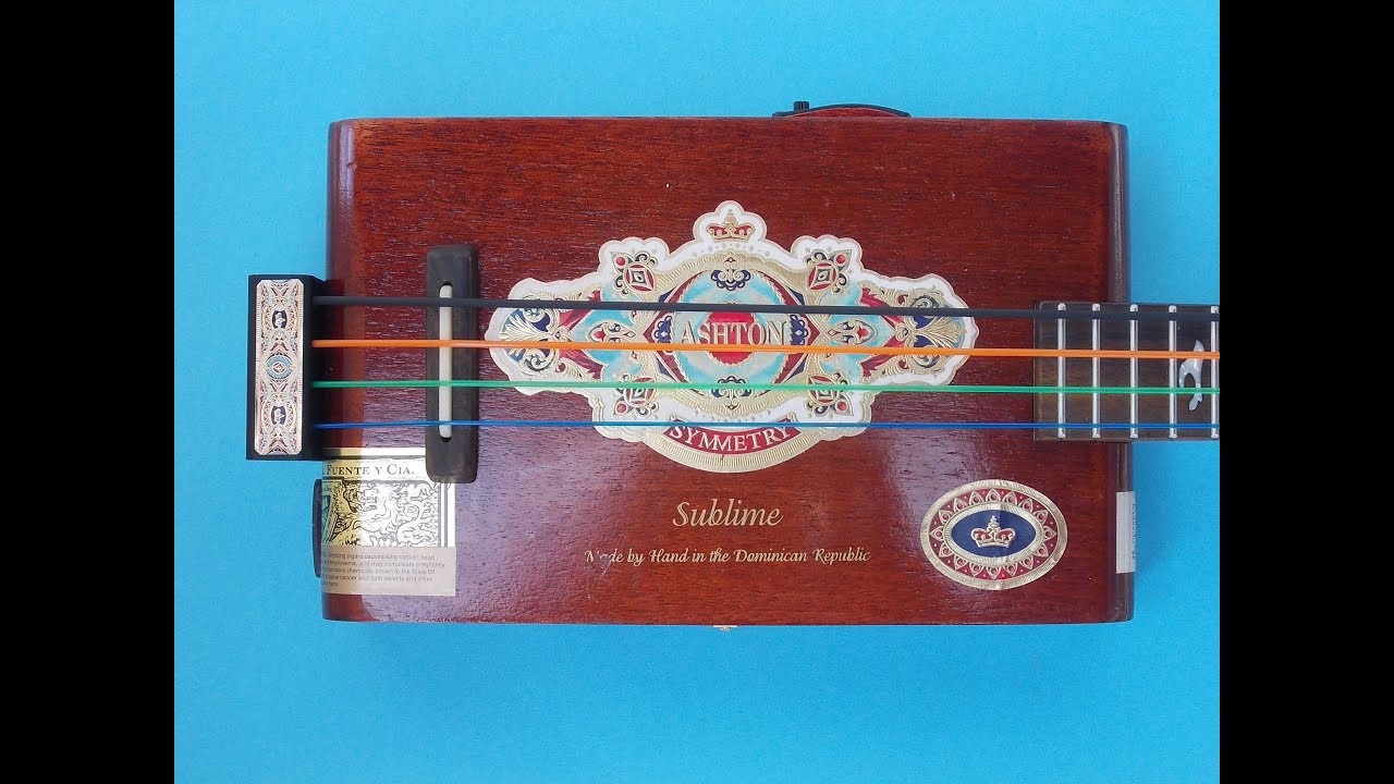 Bass guitar with nylon strings. Cigar box bass. Electric guitar scale ...