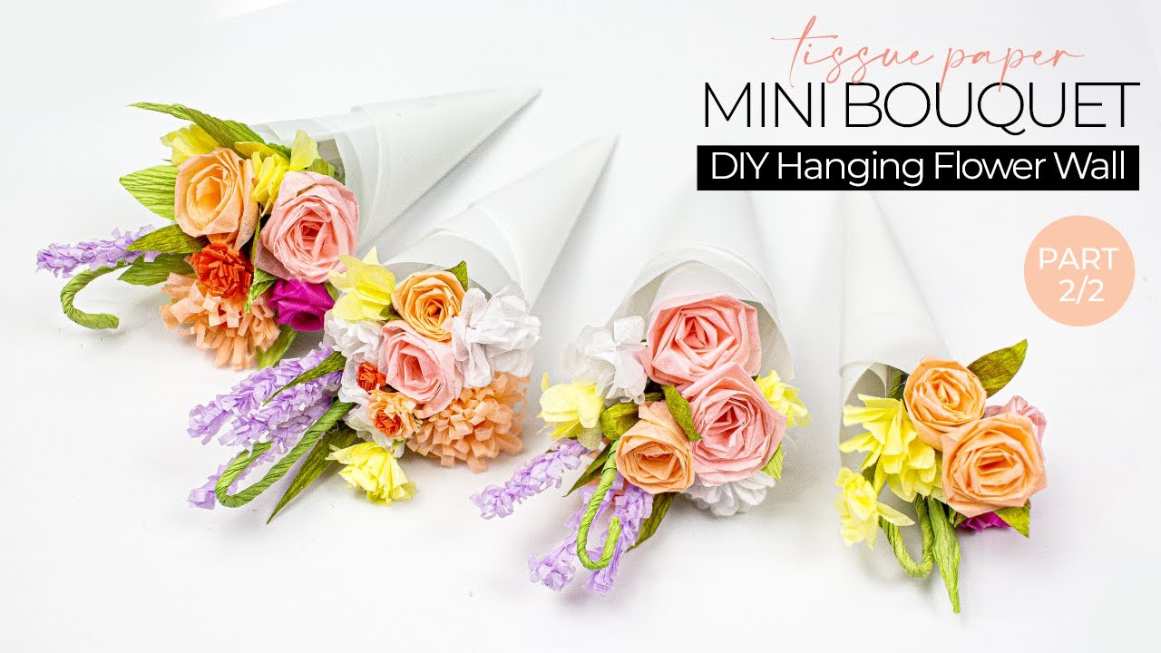 Diy Mini Flower Bouquet Tissue Paper Flower Bouquet Easy Handmade T Ideas Part 22 Youtube