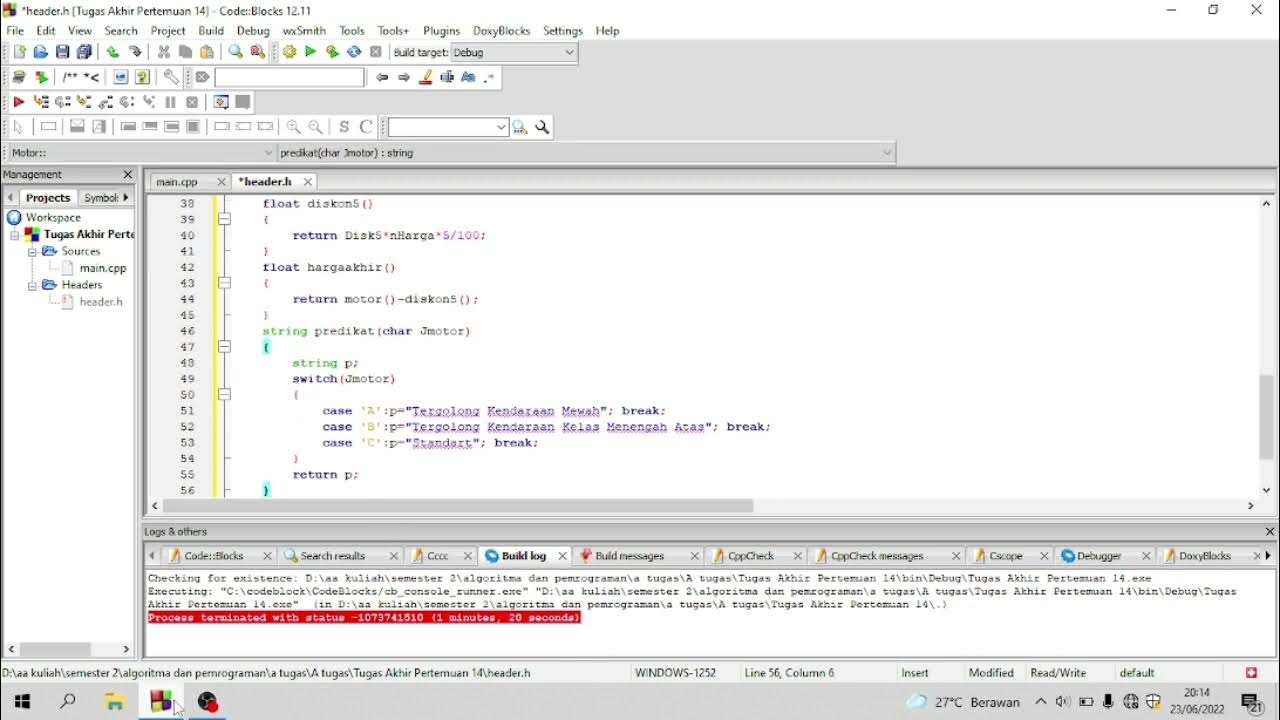 Live coding C++ | Tugas kuliah Algoritma dan Pemrograman - YouTube