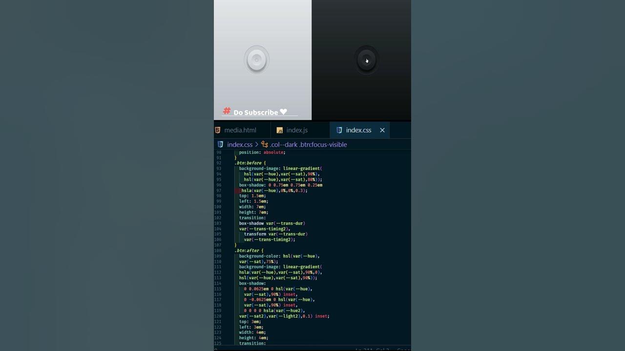 Glowing On And Off Buttons π Shorts Css Html Shorts Cssshorts Coding Programming