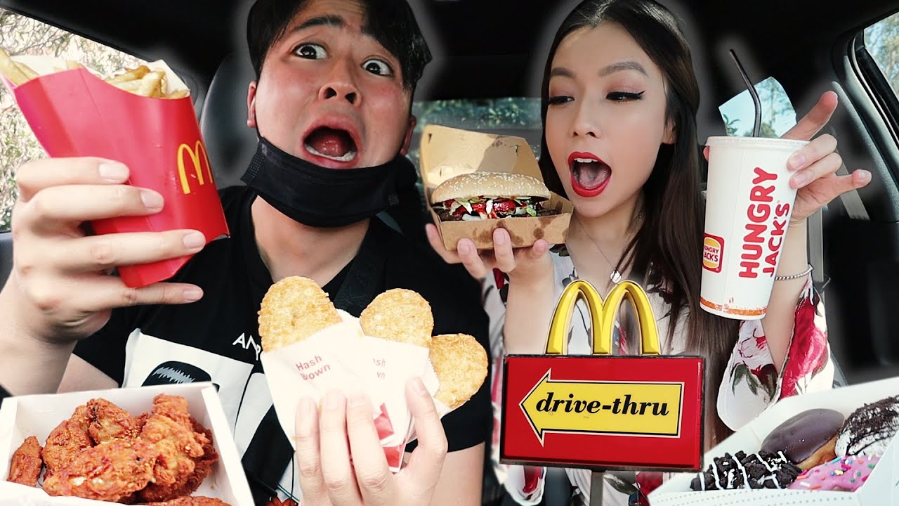 24 HOURS of Eating Drive Thru Foods (and letting people decide) - YouTube