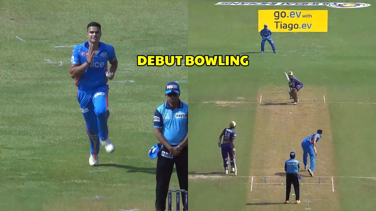 Arjun Tendulkar Debut Bowling IPL | Arjun Tendulkar Bowling Vs KKR ...