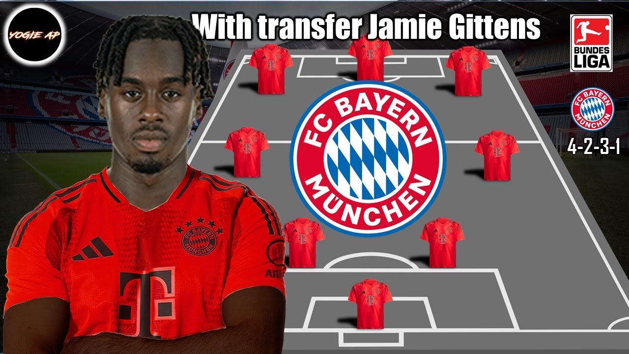 BAYERN MUNICH POTENTIAL STARTING LINEUP WITH TRANSFER JAMIE GITTENS ...