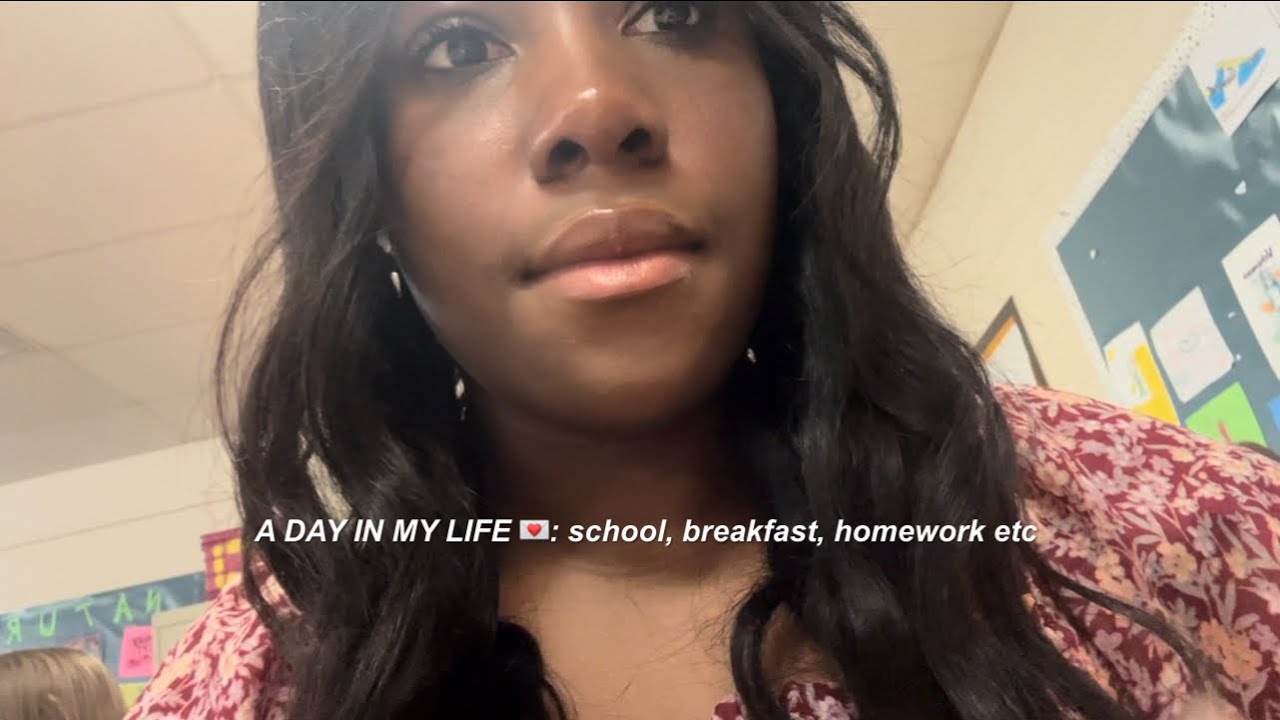 A DAY IN MY LIFE 💌: school, breakfast, homework etc - YouTube