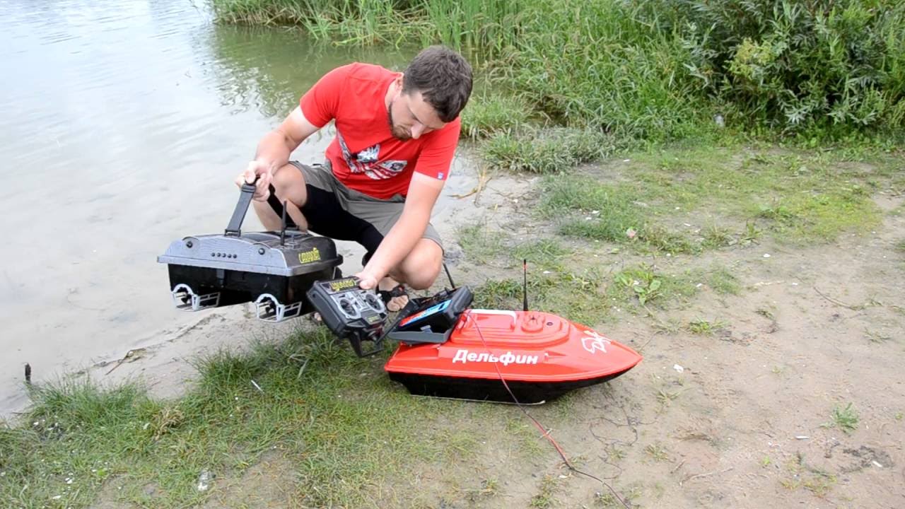 Atom BaitBoat, Mini Carbon, Дельфин - YouTube