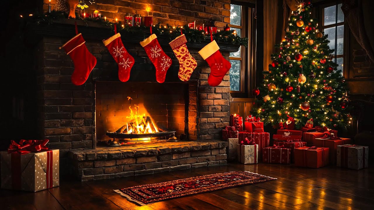 Peaceful Christmas Music for Relaxation🎄Relaxing Christmas Ambience 🔥 ...
