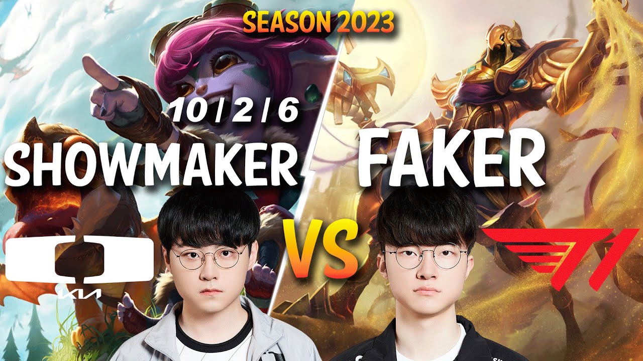 DK Showmaker vs T1 Faker - Showmaker TRISTANA vs Faker AZIR Mid - Patch 13.18 KR Ranked - YouTube