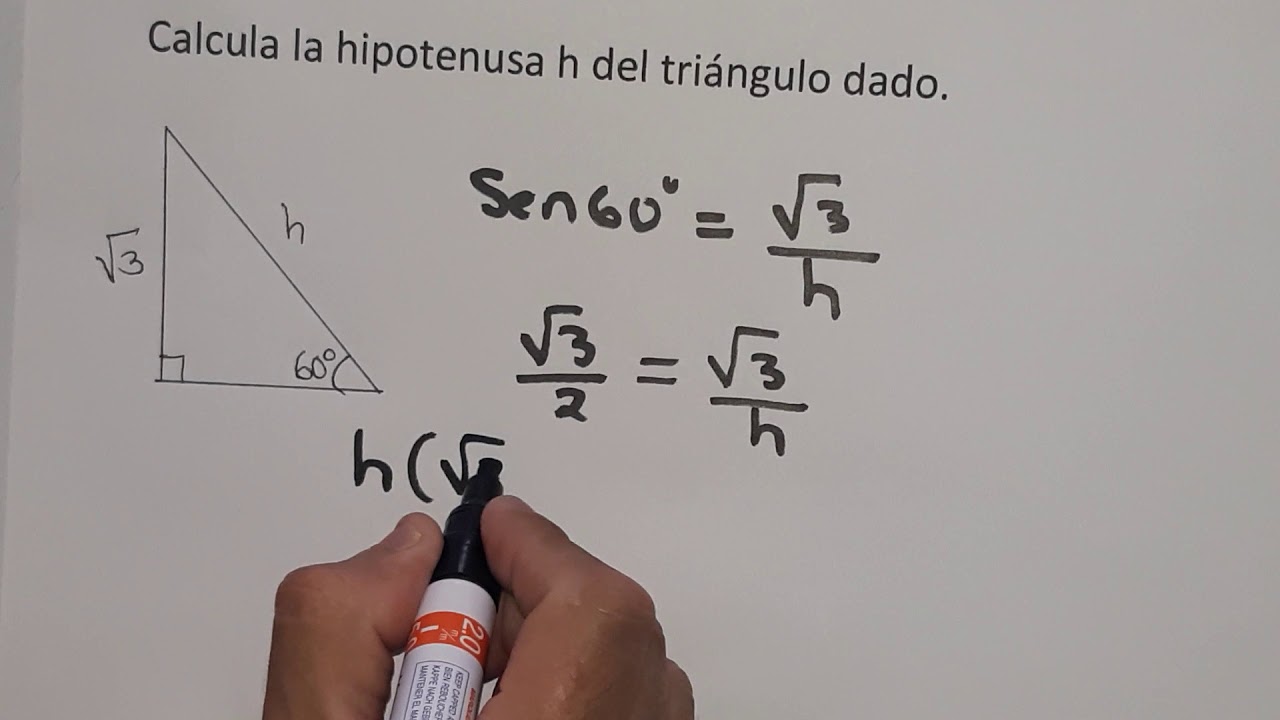 CALCULANDO LA HIPOTENUSA H DE UN TRIÁNGULO RECTÁNGULO - YouTube