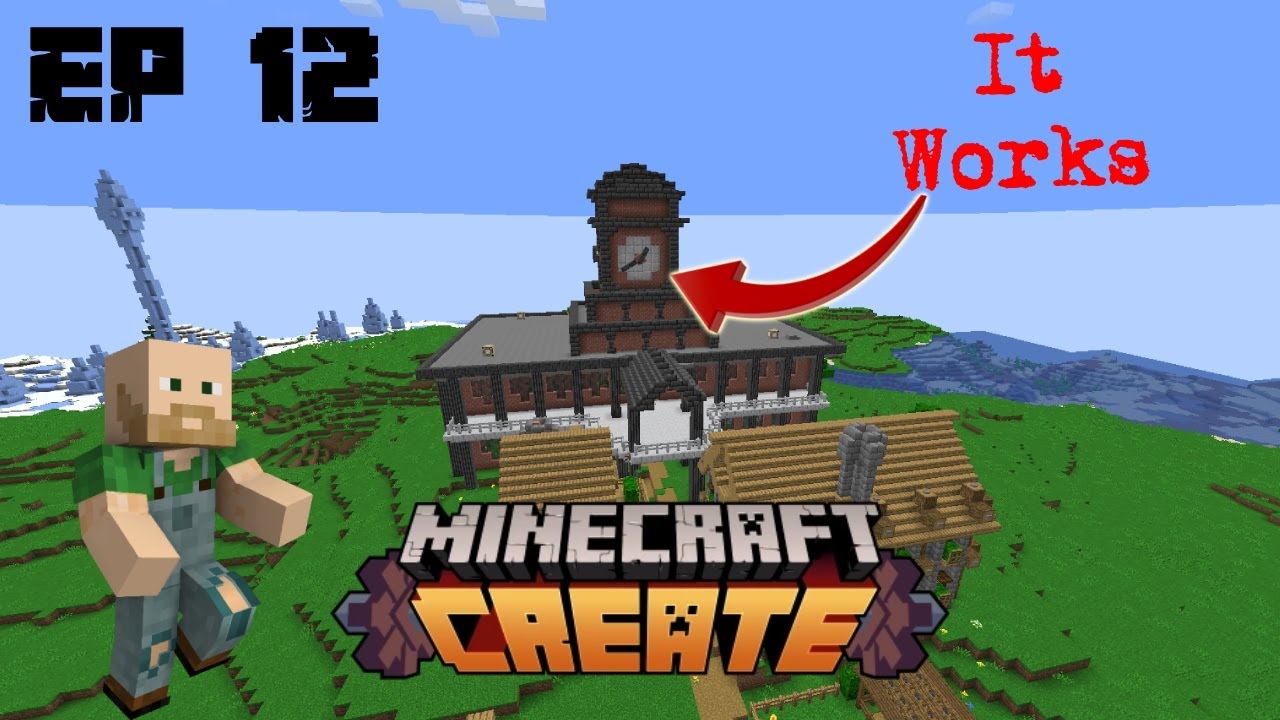 "Building A WORKING CLOCK TOWER" Minecraft CREATE MY PERFECT WORLD #minecraft #createmod - YouTube