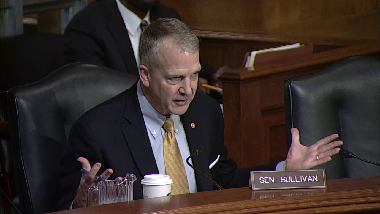 Sen. Dan Sullivan (R-AK) at a Senate Environment & Public Works Hearing ...