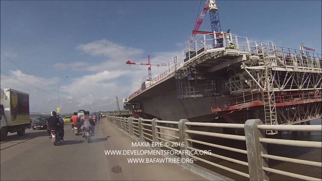 Construction of the bridge over Wouri River in Douala Cameroon from ...