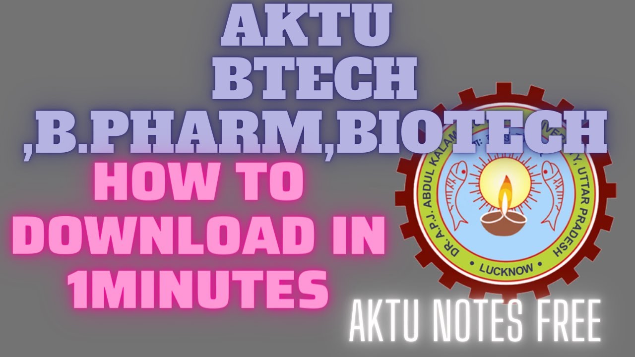 How to download aktu notes |How to download btech notes aktu |How to ...