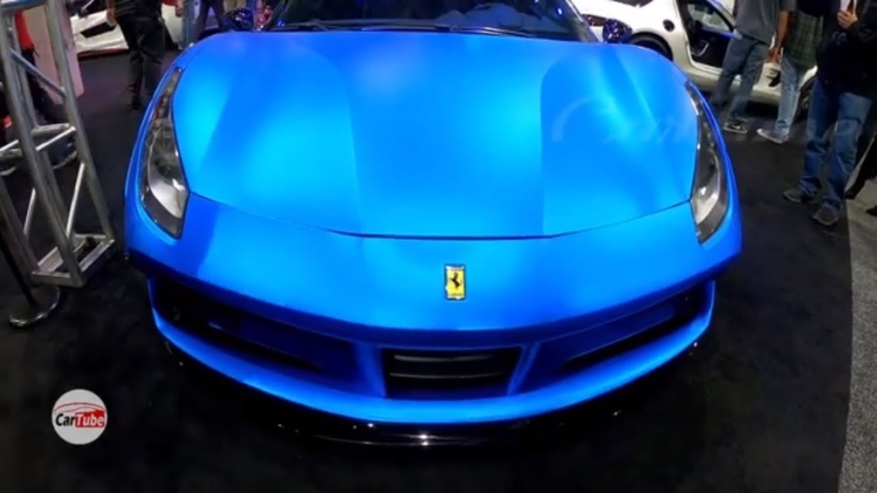 Amazing Custom Ferrari 488 GTB Frozen blue chrome wrap Exterior ...