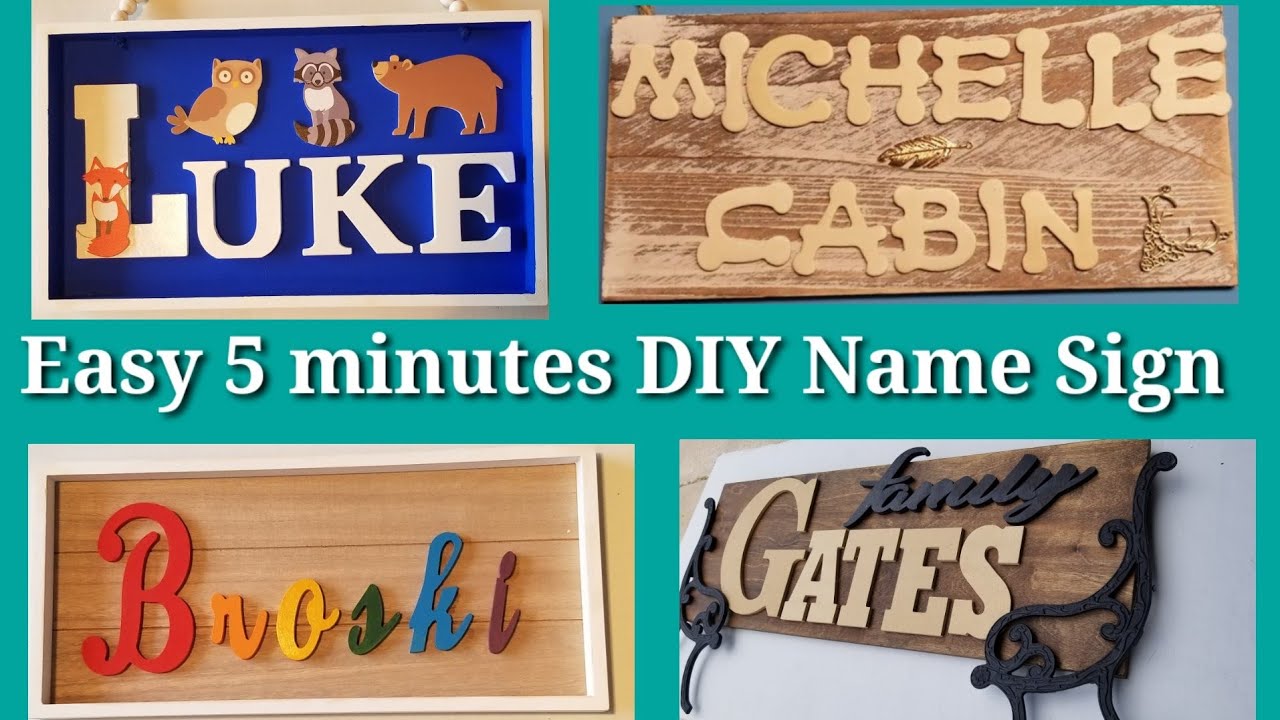Easy DIY Name Wood Sign No Cricut No Stencil - YouTube