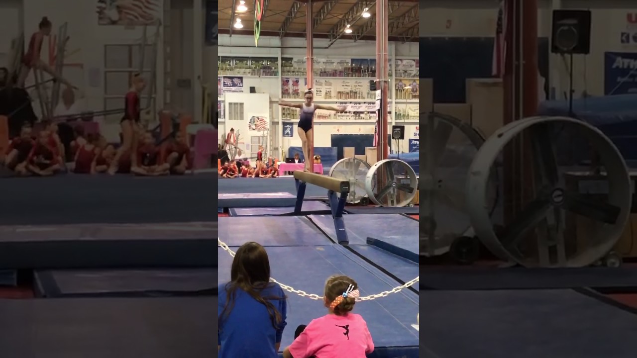 Gymnastics level 3 beam fail! - YouTube
